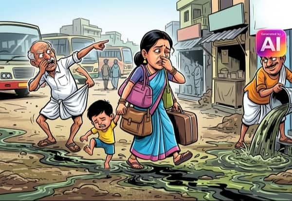 சாயல்குடி பஸ் ஸ்டாண்ட் அருகே கடைகளின் கழிவுநீர்: பயணிகள் அவதி