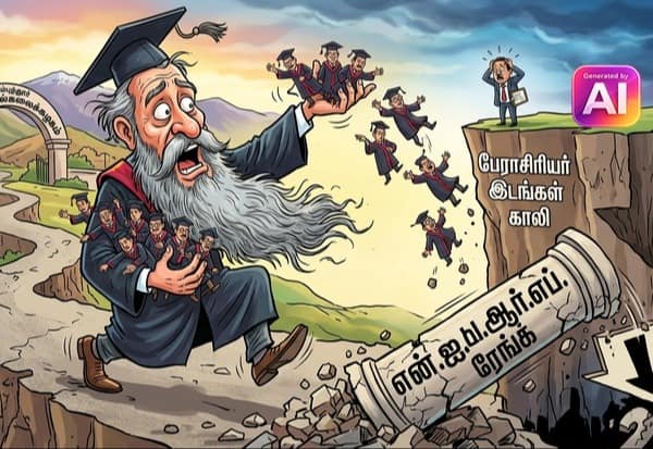 60 பேராசிரியர் இடங்கள் காலி; என்.ஐ.ஆர்.எப். ரேங்க் சரியும்