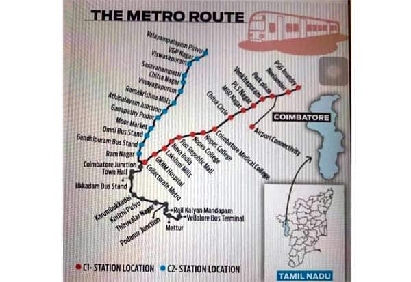 கோவை 'மெட்ரோ' ரயில் திட்டம்: ரூ.9,424 கோடியில் 2 வழித்தடங்கள்!